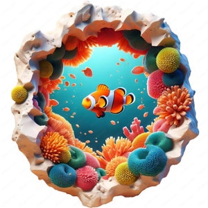 3D Clownfish Clipart Vibrant 3D Clownfish Clipart Bundle 10 High ...