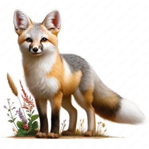 Cute Kit Fox Clipart | Adorable Cute Kit Fox Clipart Bundle | 10 High ...