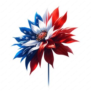4th of July Flower Clipart | Patriotic Flower Clipart Bundle | 10 High ...