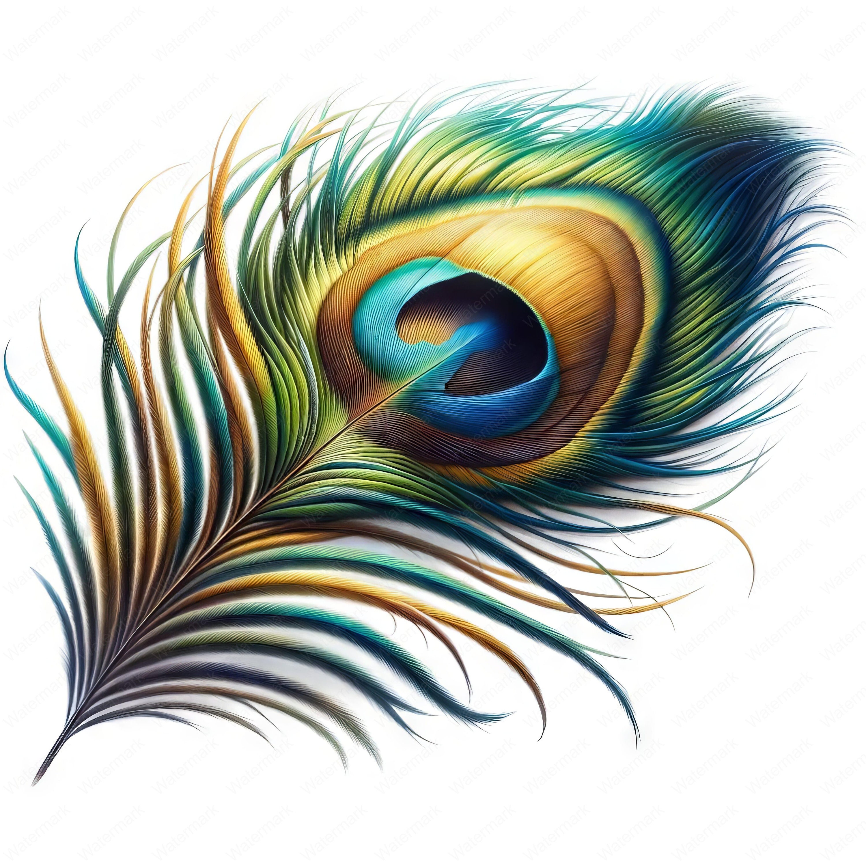 Peacock Feather Clipart | Vibrant Peacock Feather Clipart Bundle | 10 ...
