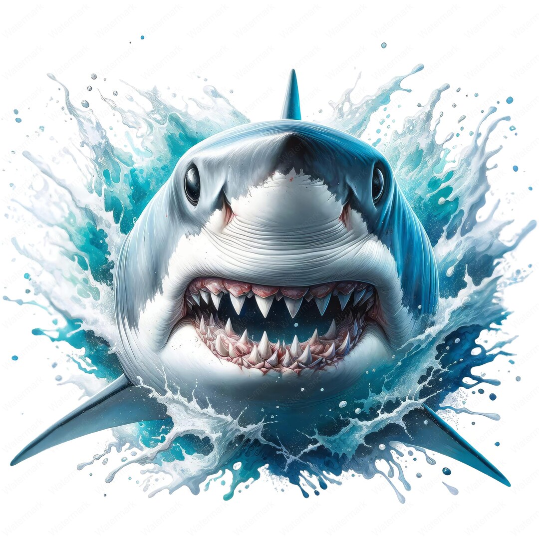 Shark Clipart Fierce Shark Clipart Bundle 10 High-quality Designs ...