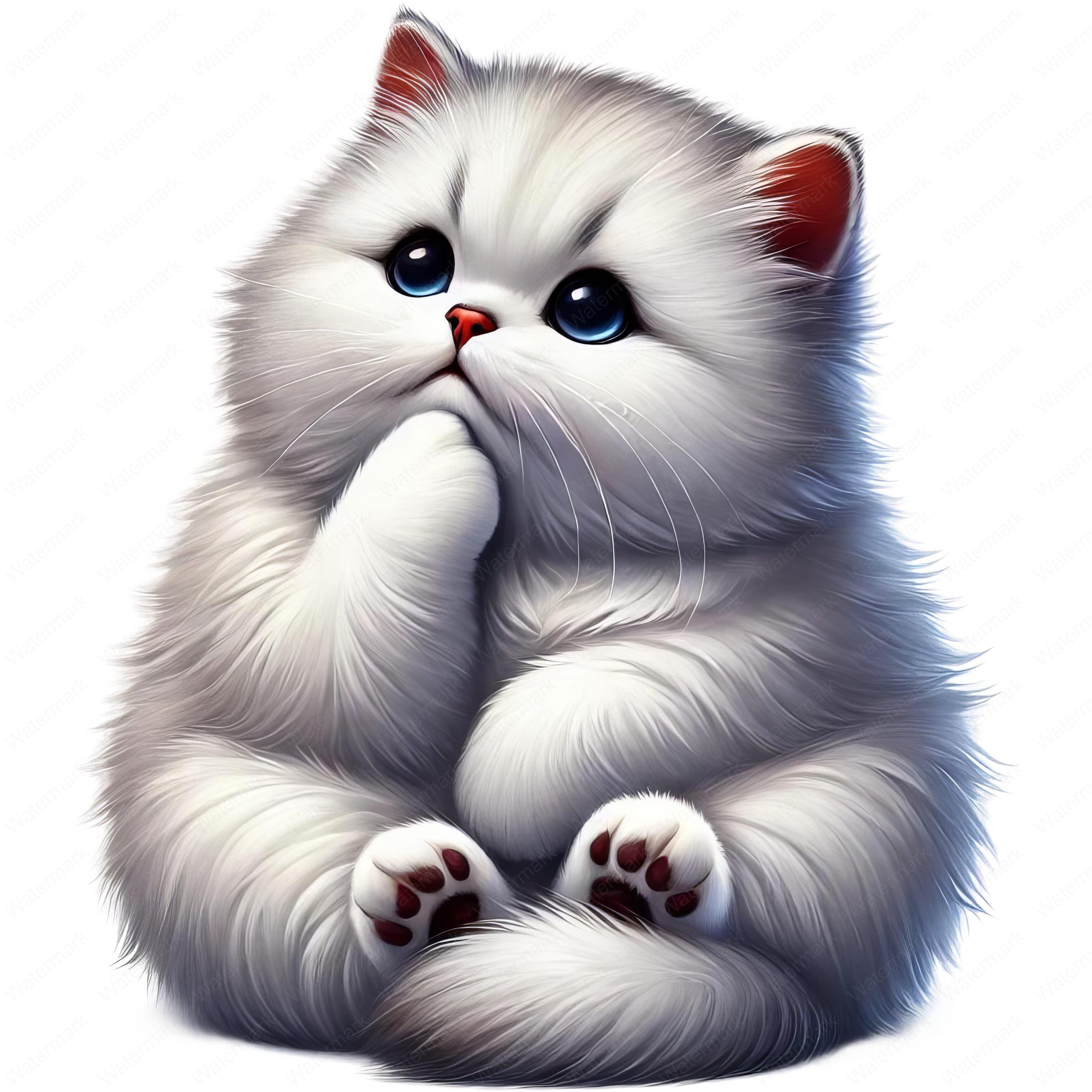 Fluffy Cat Clipart Bundle: Adorable Animal Art (digital Download) - Etsy