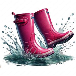 Rain Boot Clipart | Colorful Rain Boot Clipart Bundle | 10 High-quality ...