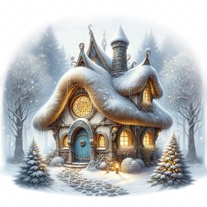 Santa's House Clipart Festive Clipart Bundle 10 High-quality Images ...