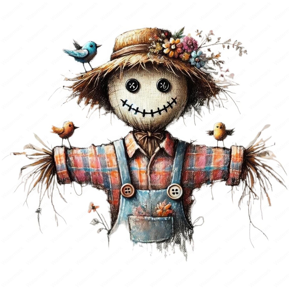 Charming Scarecrow Clipart Bundle: Harvest Art Designs (digital ...