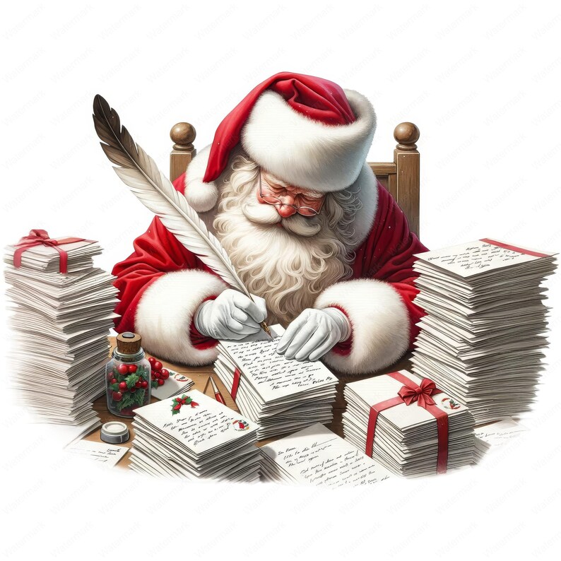 Festive Santa Clipart Bundle: 10 Holiday Designs (commercial Use ...