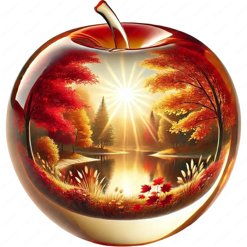 Autumn Apple Clipart Bundle: Vibrant Fall Designs (digital Download) - Etsy