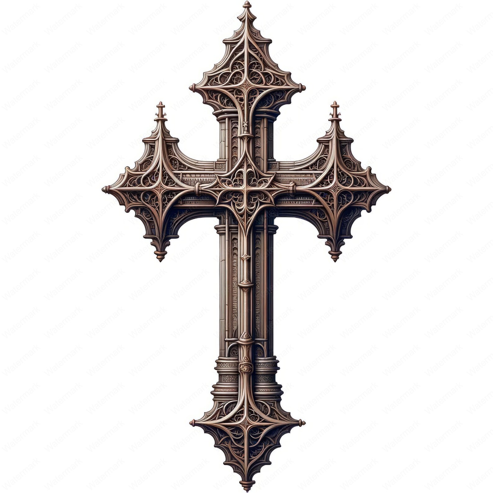 Intricate Gothic Cross Clipart: Medieval Art Designs (digital Download ...