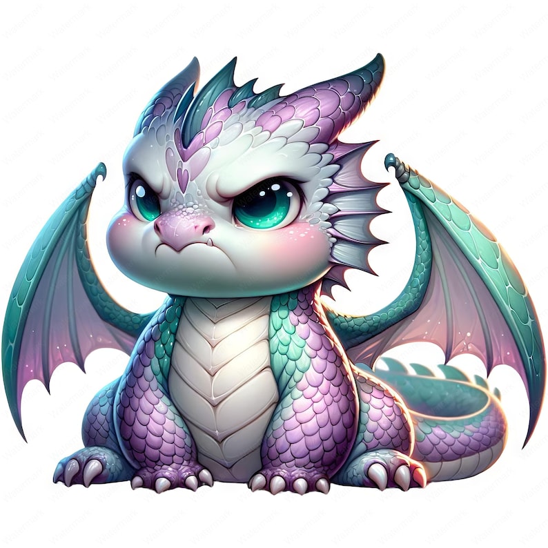 Grumpy Dragon Clipart Bundle: Fantasy Art Printables (digital Download ...