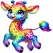 Rainbow Giraffe Clipart Bundle | Kids Art, Printables (digital Download ...