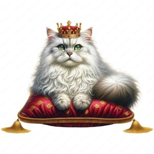 Cute Cat King Clipart | Funny Cat King Clipart Bundle | 10 High-quality ...