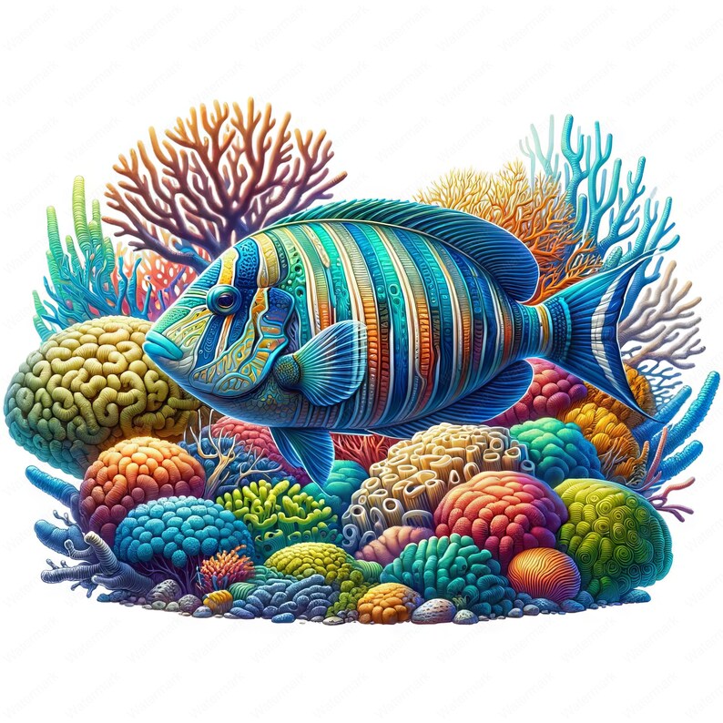 Vibrant Ocean Fish Clipart Bundle | Marine Art Printables (digital ...