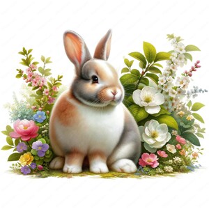 Spring Rabbit Clipart | Charming Spring Rabbit Clipart Bundle | 10 High ...