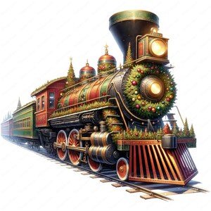 Xmas Train Clipart | Festive Xmas Train Clipart Bundle | 10 High ...