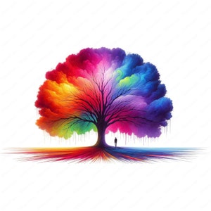 Rainbow Tree Clipart Bundle: Colorful Nature Art (digital Download) - Etsy