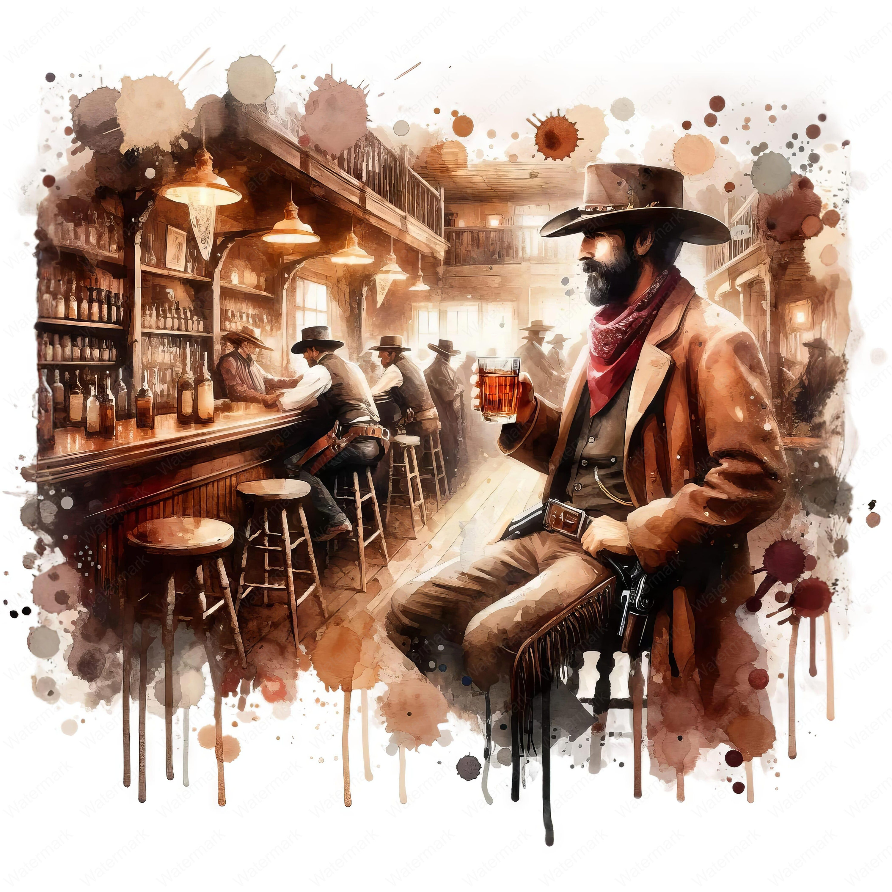 Cowboy Portrait Clipart | Wild West Illustration (digital Download) - Etsy