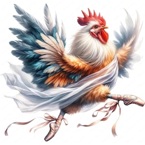 Ballet Chicken Clipart: Whimsical Farm Animal Art (digital Download) - Etsy