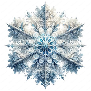 Snowflake Clipart | Whimsical Snowflake Clipart Bundle | 10 High ...