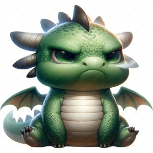 Grumpy Dragon Clipart Bundle: Fantasy Art Printables (digital Download ...