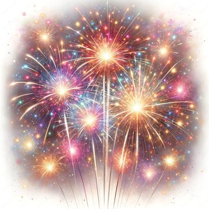 Fireworks Clipart Sparkling Fireworks Clipart Bundle 10 High-quality ...