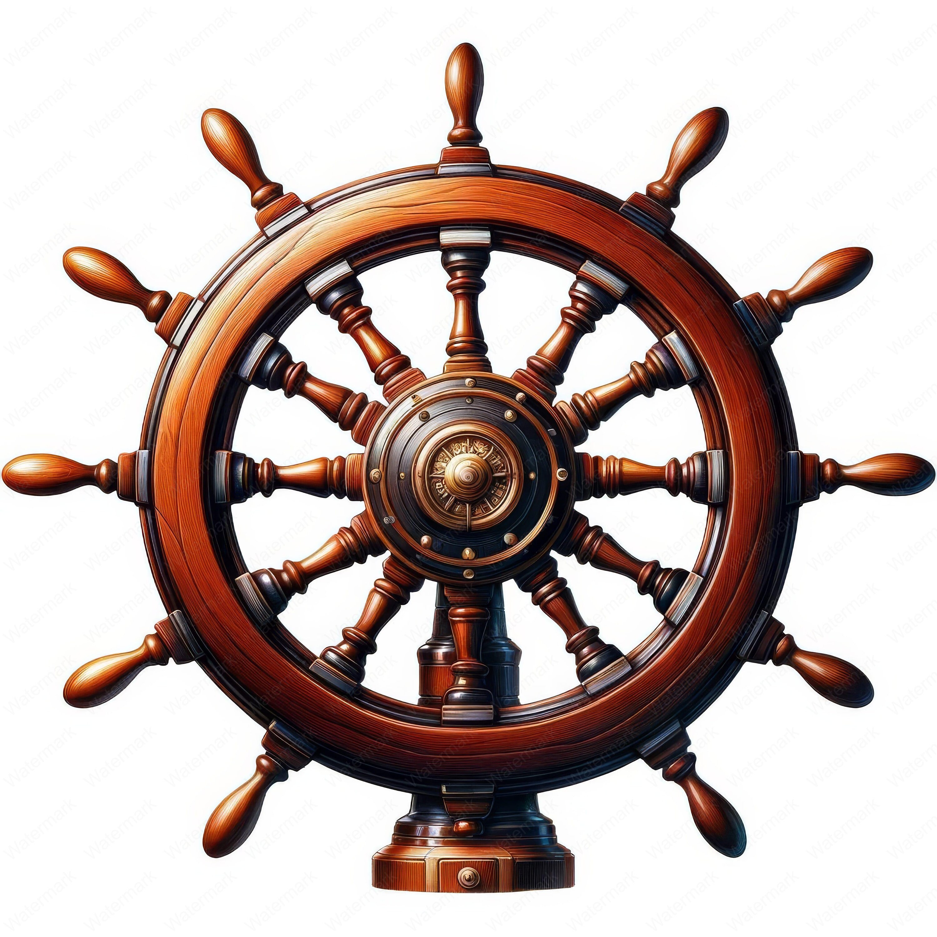 Nautical Wheel Clipart Bundle: 10 Sea Navigation Designs (digital ...
