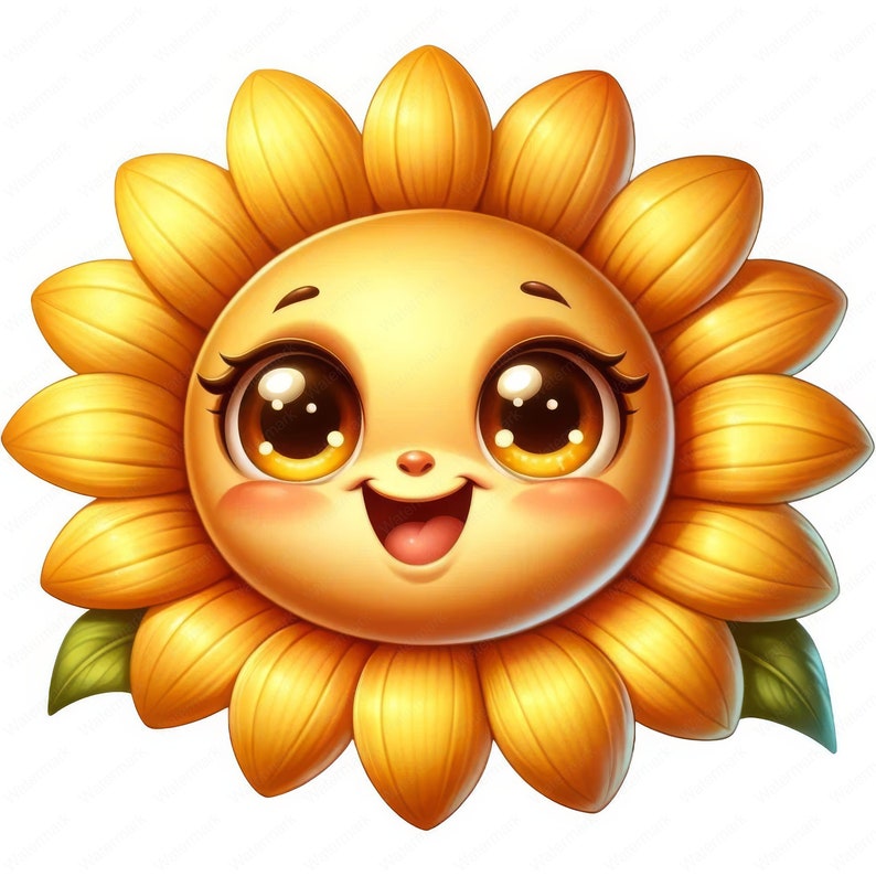 Sunflower Smiley Face Clipart Bundle | Cheerful Flower Art (digital ...