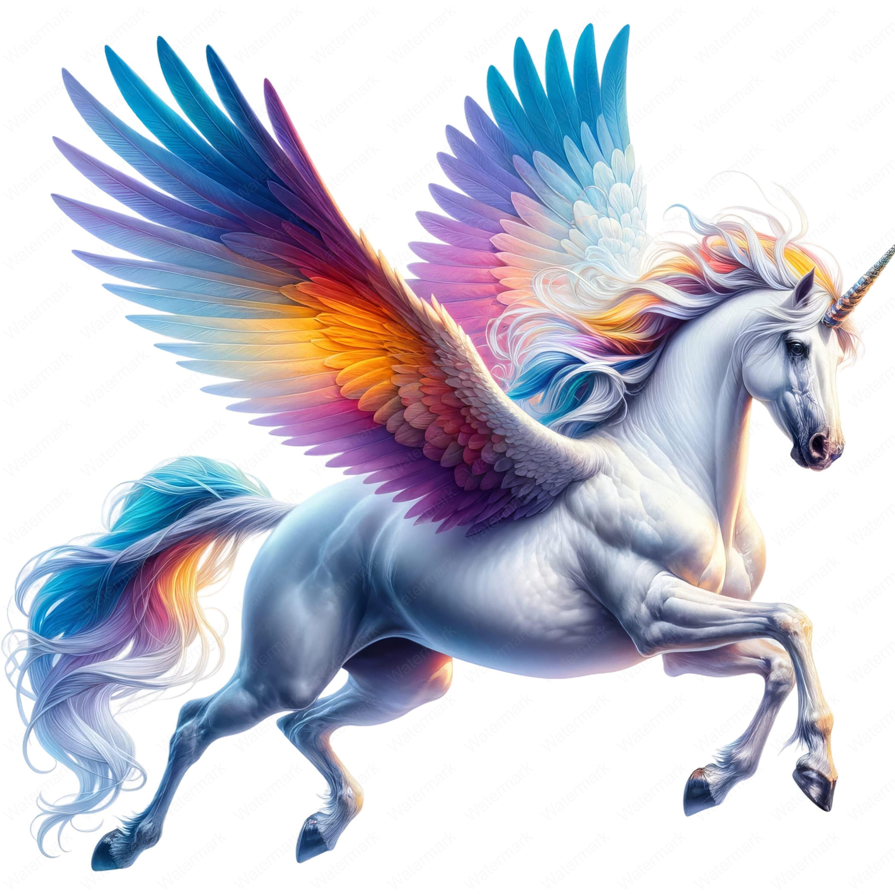 Flying Unicorn Clipart Bundle: Majestic Fantasy Art (digital Download ...