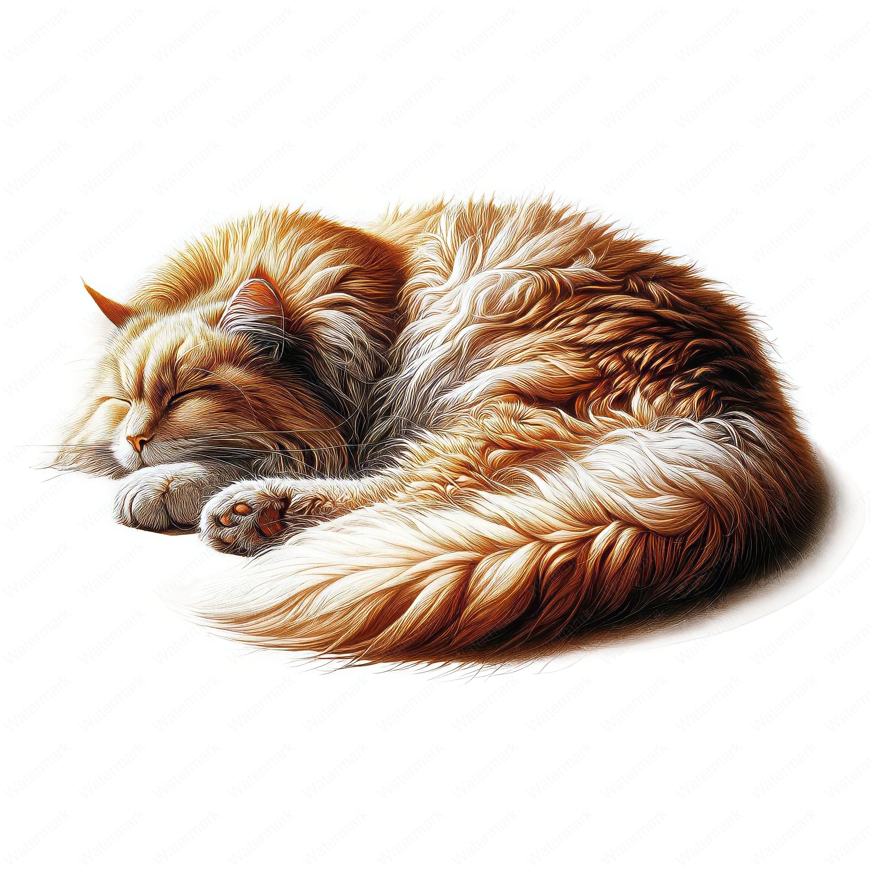 Cat Curled Up Clipart