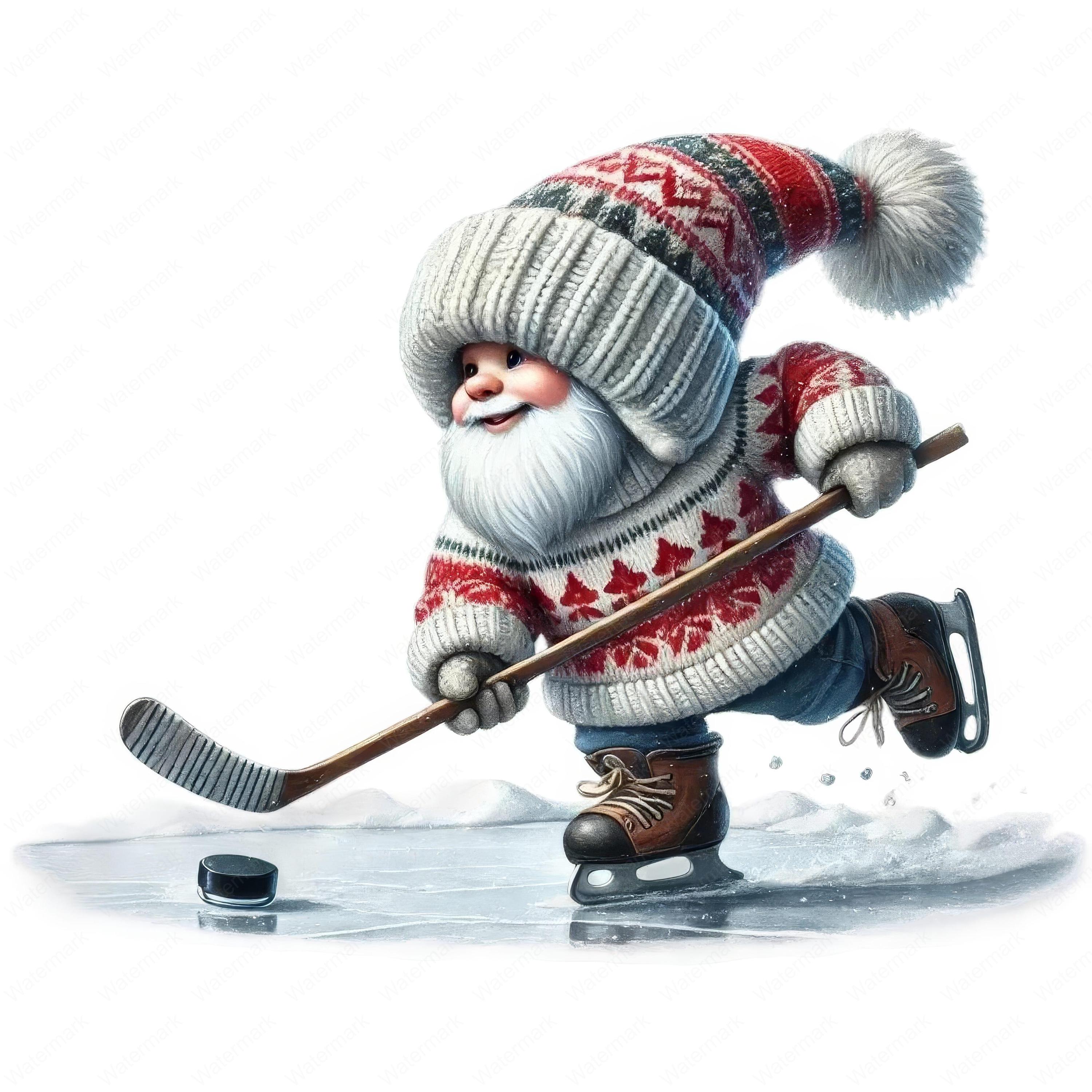 Hockey Gnome Clipart Bundle: Winter Ice Skating Designs (digital ...