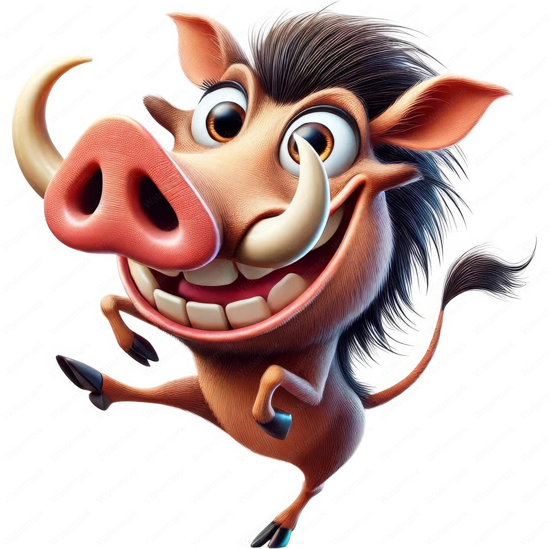 Warthog Clipart | Cute Cartoon PNG Bundle | 10 Fun Animal Designs ...