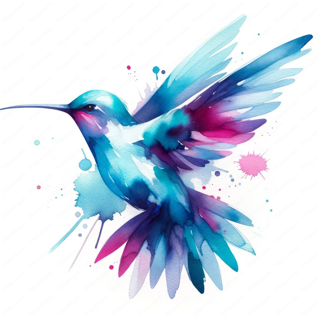 Hummingbird Clipart Abstract Clipart 10 High Quality JPG Wall Art Paper ...