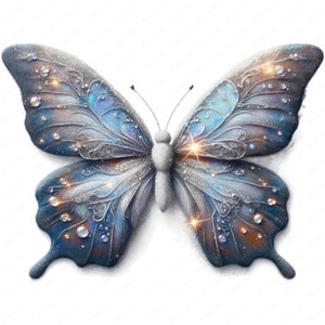 Silver Butterfly Clipart Bundle: Metallic Art Designs (digital Download ...