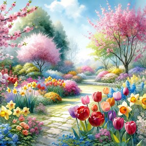 Spring Garden Clipart | Spring Garden Digital Paper | Lush Designs ...