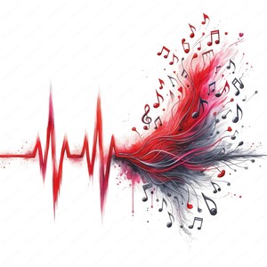 Musical Heartbeat Clipart | Rhythmic Heartbeat Clipart Bundle | 10 High ...