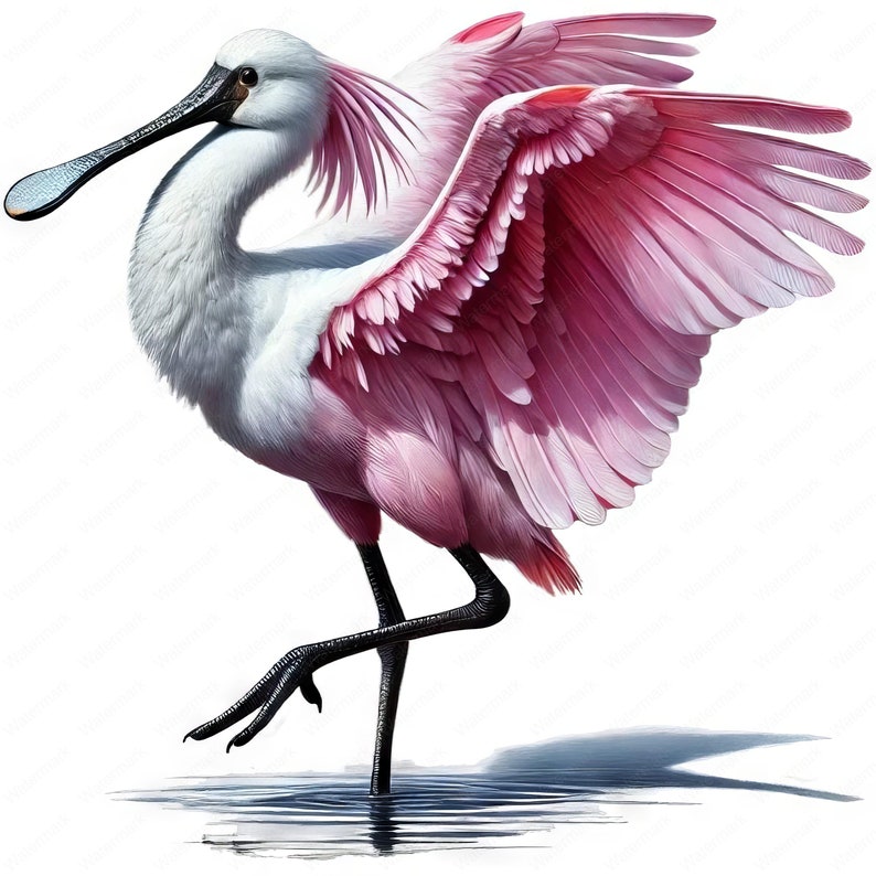 Elegant Spoonbill Clipart Bundle | High-quality Bird Art (digital ...