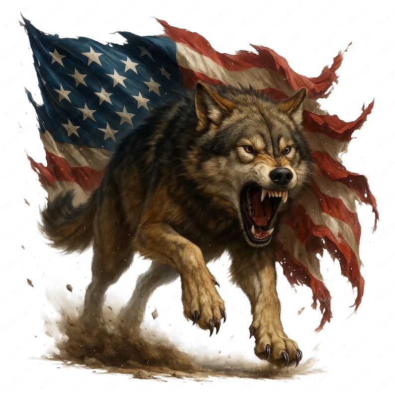 Patriotic Animal Clipart, 20 PNG Designs, American Flag Wildlife Art ...
