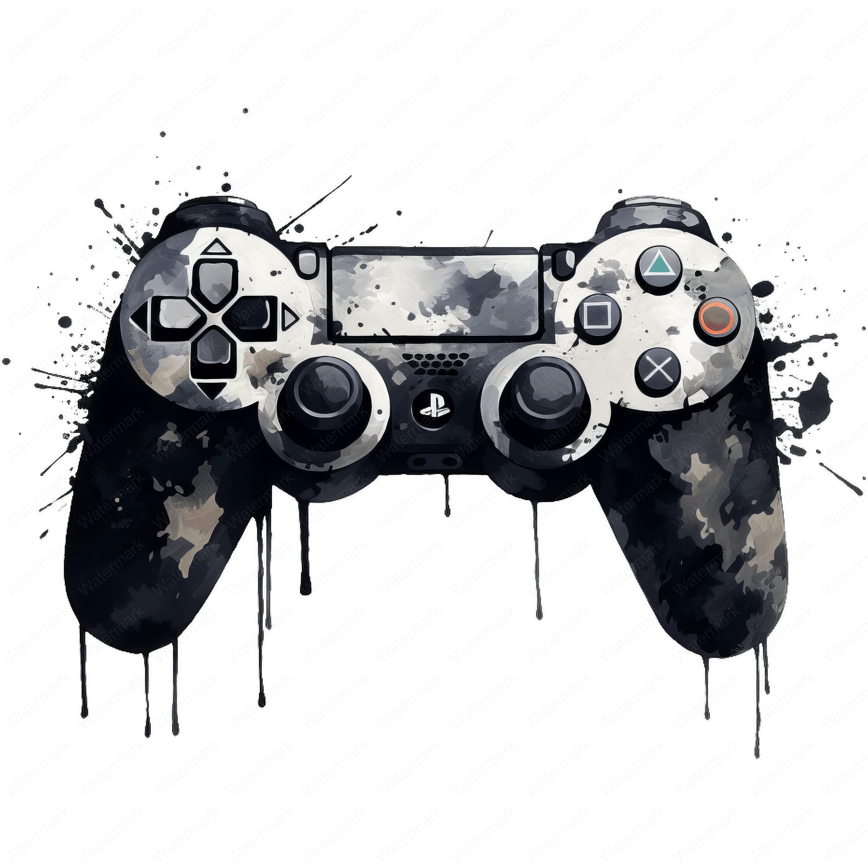 Monochrome Game Controller Clipart Bundle: Gaming Art Printables ...