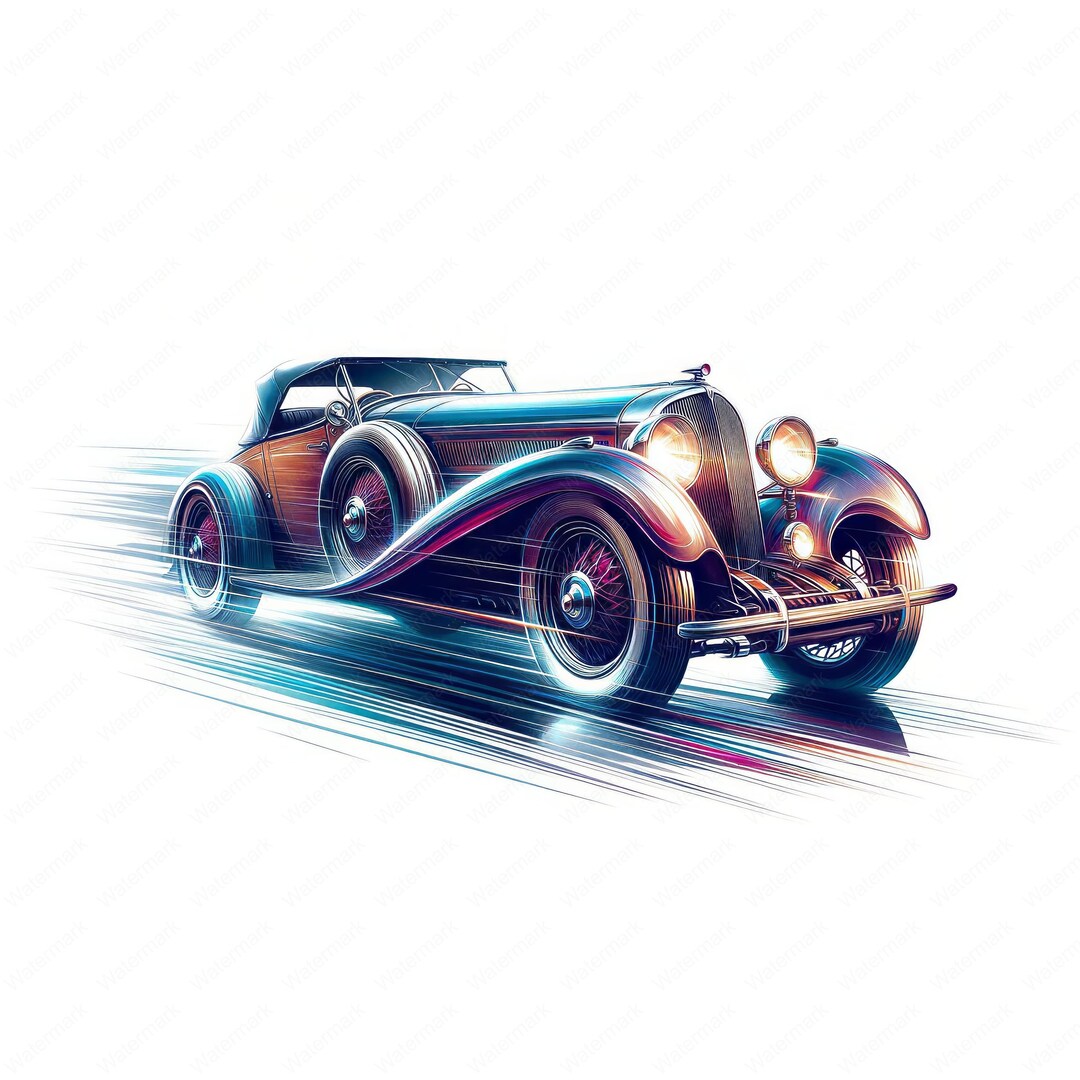 Classic Car Clipart Vintage Car Clipart Bundle 01 10 High-quality ...