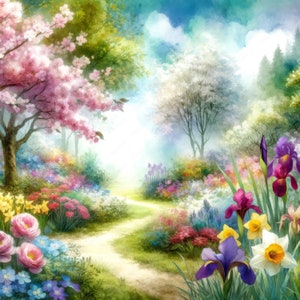 Spring Garden Clipart | Spring Garden Digital Paper | Lush Designs ...