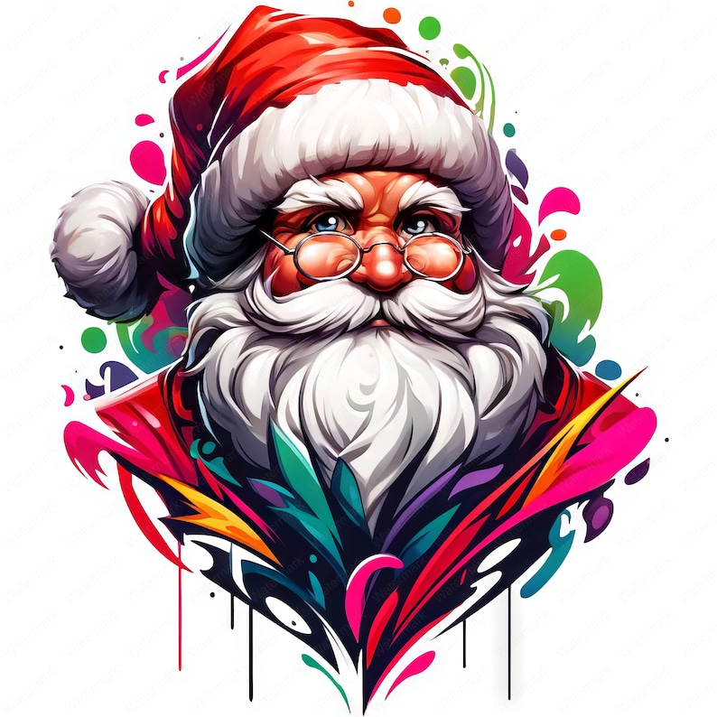Urban Santa Graffiti Clipart | Street Art Designs (digital Download) - Etsy
