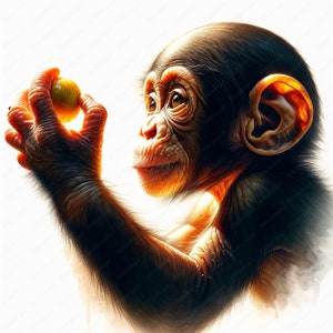 Baby Chimp Clipart Charming Baby Chimp Clipart Bundle 10 High-quality ...