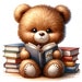 Teddy Bear Reading Clipart Clipart Bundle 10 Cozy Images Childhood Art ...
