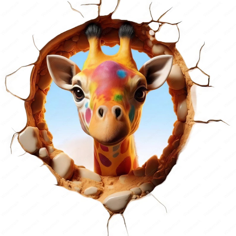 Realistic Giraffe Clipart Bundle: Safari Art Printables (digital ...