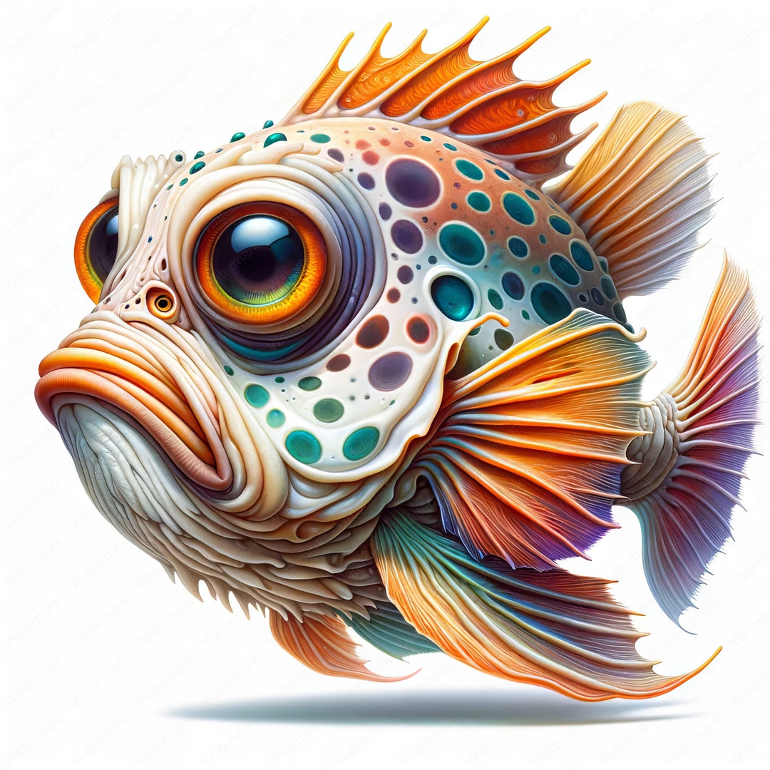 Funny Fish Clipart Amusing Fish Clipart Bundle 10 High-quality Images ...