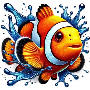 Vibrant Clownfish Clipart Bundle: Ocean Art Printables (digital ...