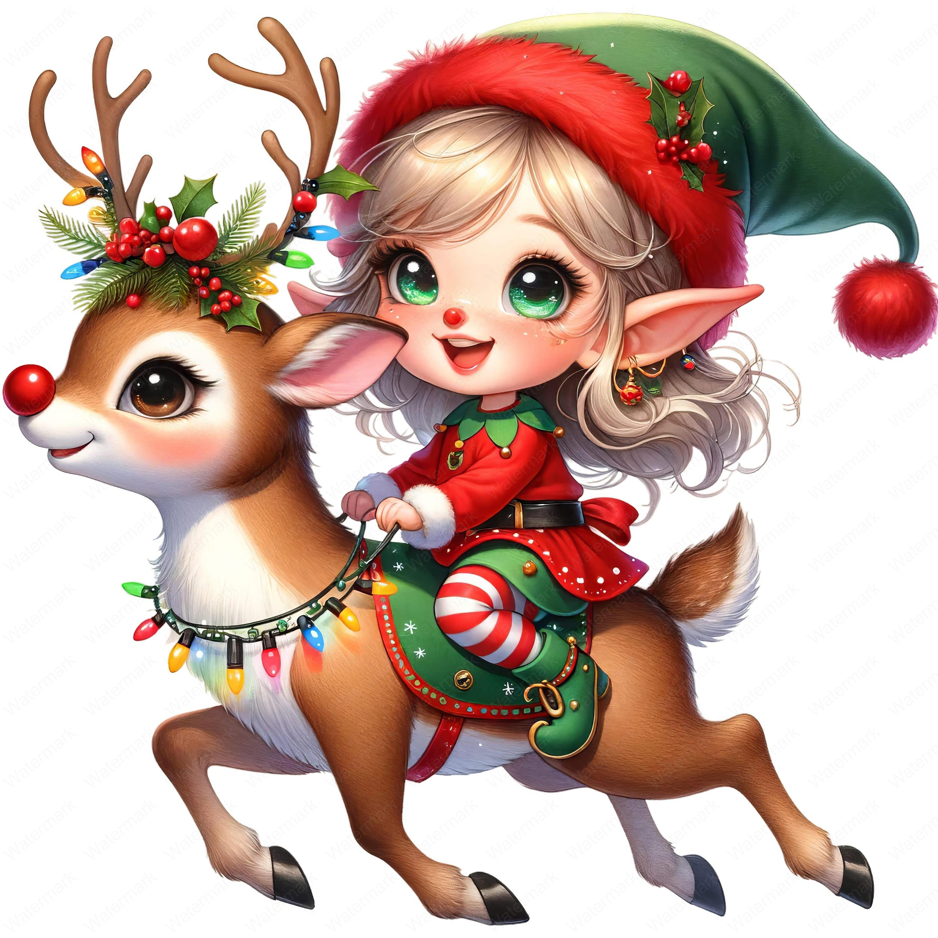 Christmas Girl Elf Clipart: Holiday Art Bundle (digital Download) - Etsy