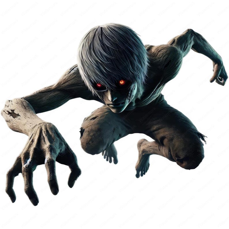 Terrifying Ghoul Clipart Bundle: Undead Horror Art (digital Download ...