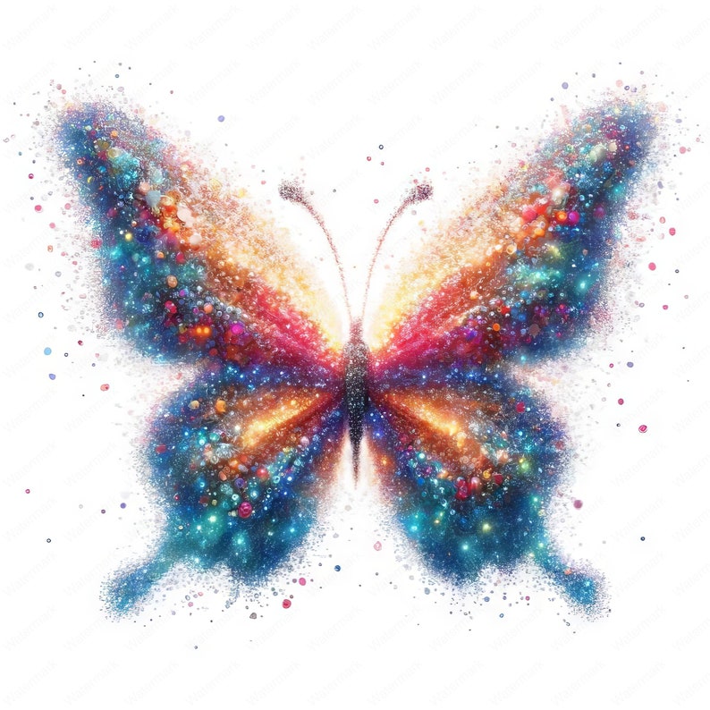 Ethereal Quantum Butterfly Clipart: Cosmic Art Designs (digital ...