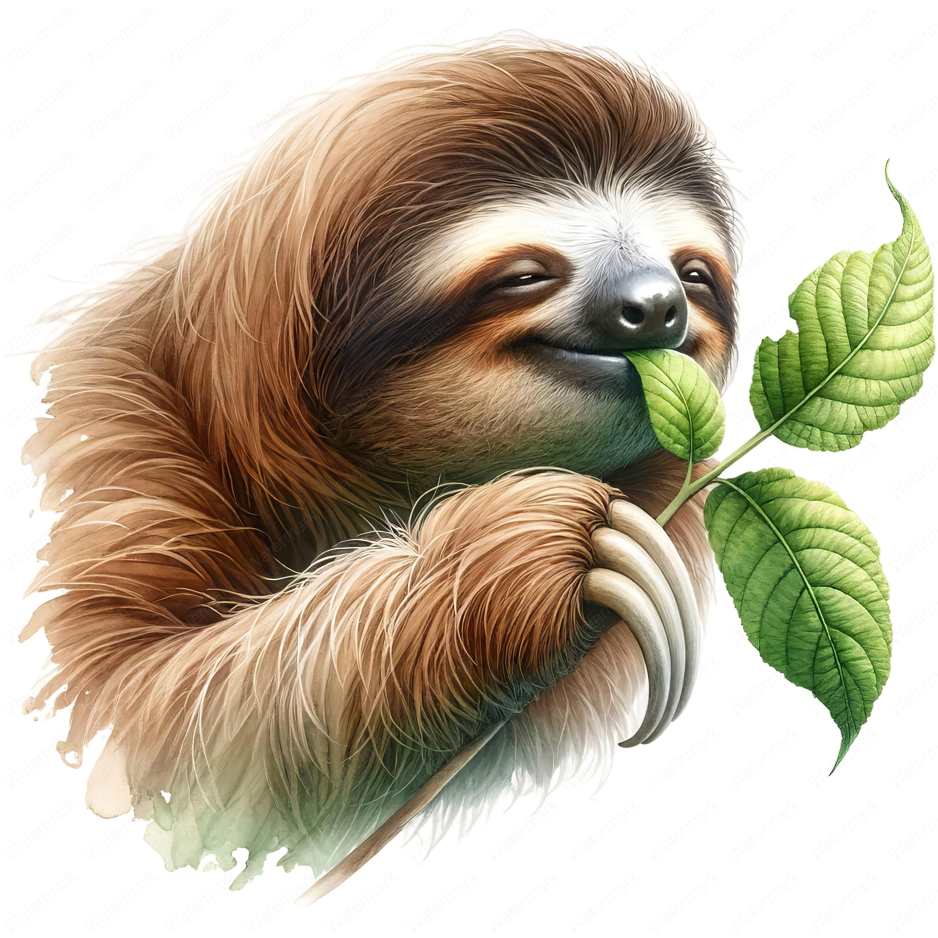 Baby Sloth Clipart Bundle: Wildlife Art Printables (commercial Use ...