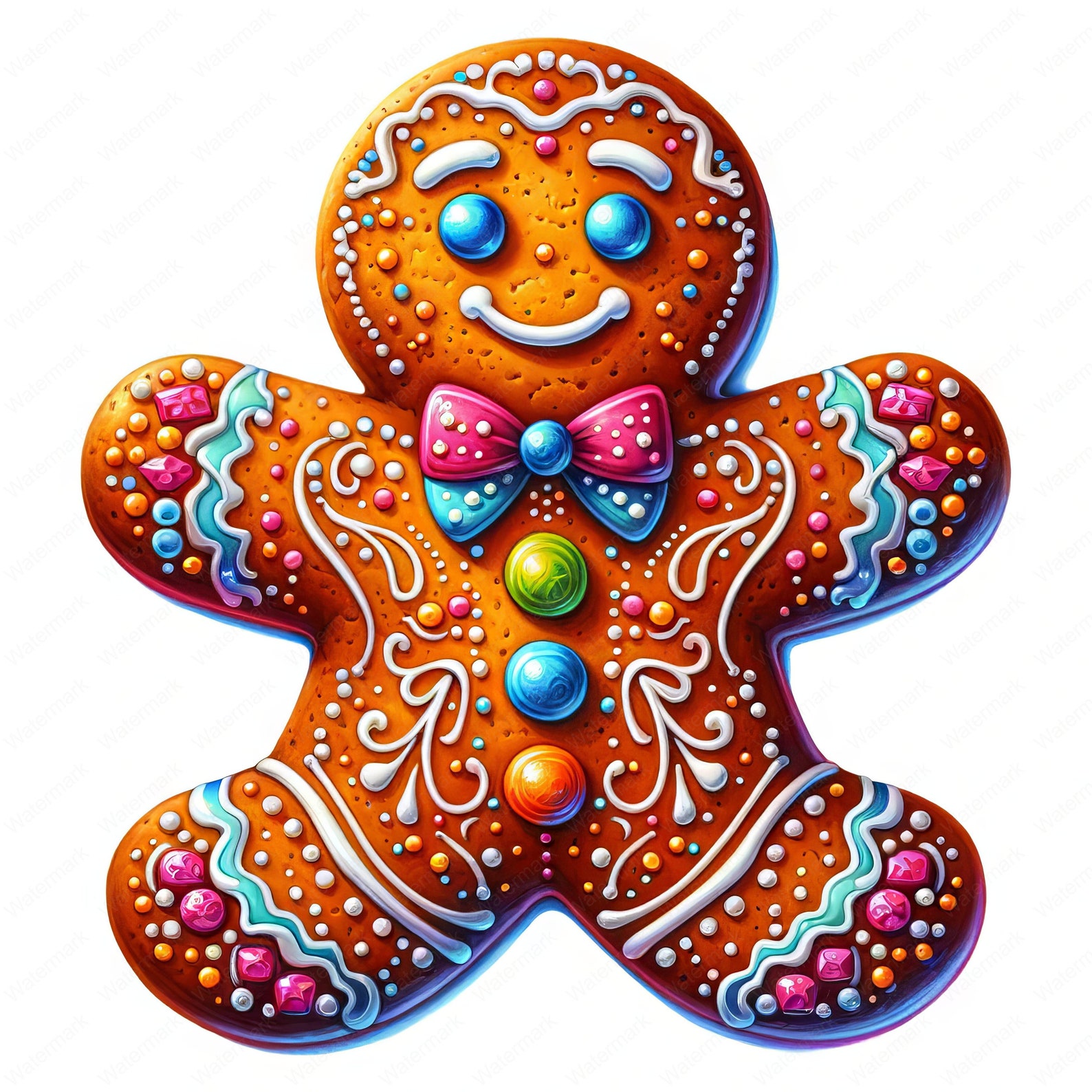 Festive Gingerbread Man Clipart Bundle: Christmas Art (commercial Use ...